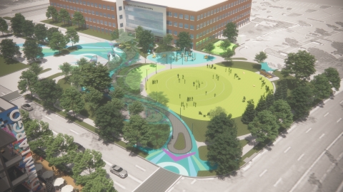 Civic Plaza at Wayne K. Curry Administration Building - Blue Line Corridor Project | Maryland ...